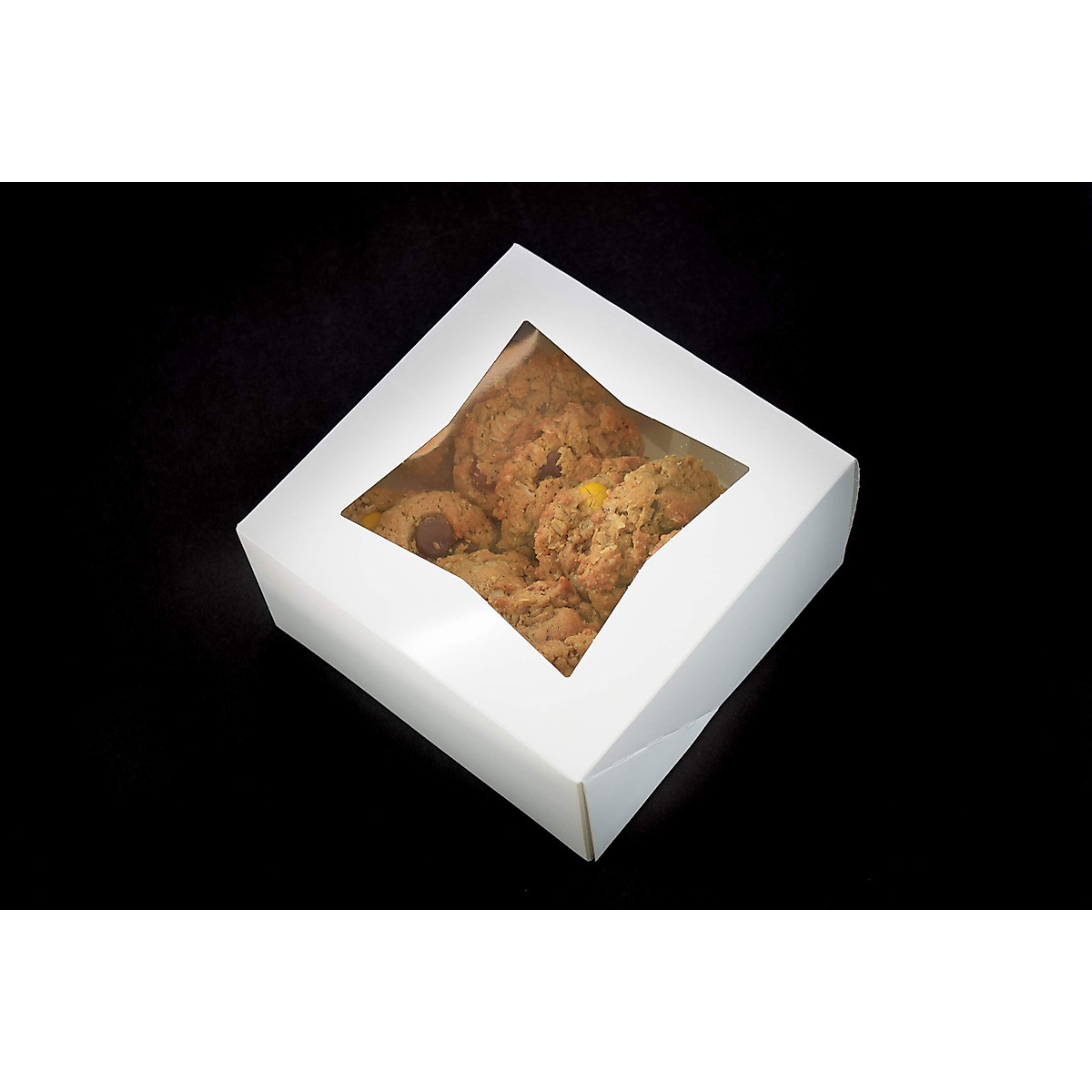 6" x 6" x 3" White Bakery Box | Auto-Popup | Small Pie Boxes with Window | 20 Pack