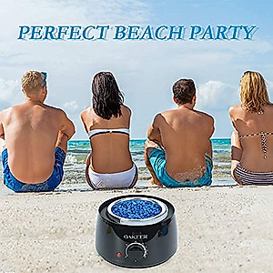 Oakeer Waxing Kit Women Men Wax Warmer Hair Removal at Home with 6 Bags Beans Body Waxing for Eyebrows Nose Cheeks Arms Bikinis Legs 62 Accessories