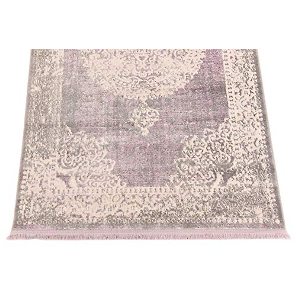 Unique Loom Traditional Classic Intricate Design with Distressed Vintage Detail, Area Rug, 3 ft 3 in x 5 ft 3 in, Purple/Ivory