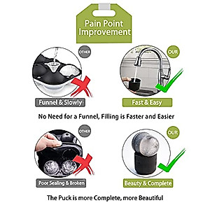 Ice Ball Maker Mold,Large Whiskey Bourbon Ice Cube Round Mold Sphere Tray for Whiskey Cocktails (3 Pack) Black