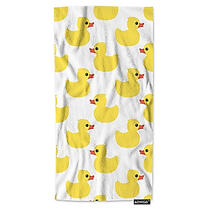AOYEGO Duck Hand Towels Cute Animal Yellow Duck Toy for Baby Shower Kids Towel Highly Absorbent Soft Towel Kitchen Bath Decor for Women Men 15x30 Inch