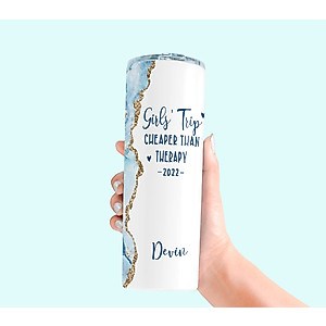 AVITO Personalized Girls Trip Tumbler, 20 oz, Cheaper Than Therapy, Girls Weekend Gift, Girls Trip Tumbler, Girls Getaway, Girls Vacation, Girls Weekend Cheaper than Therapy