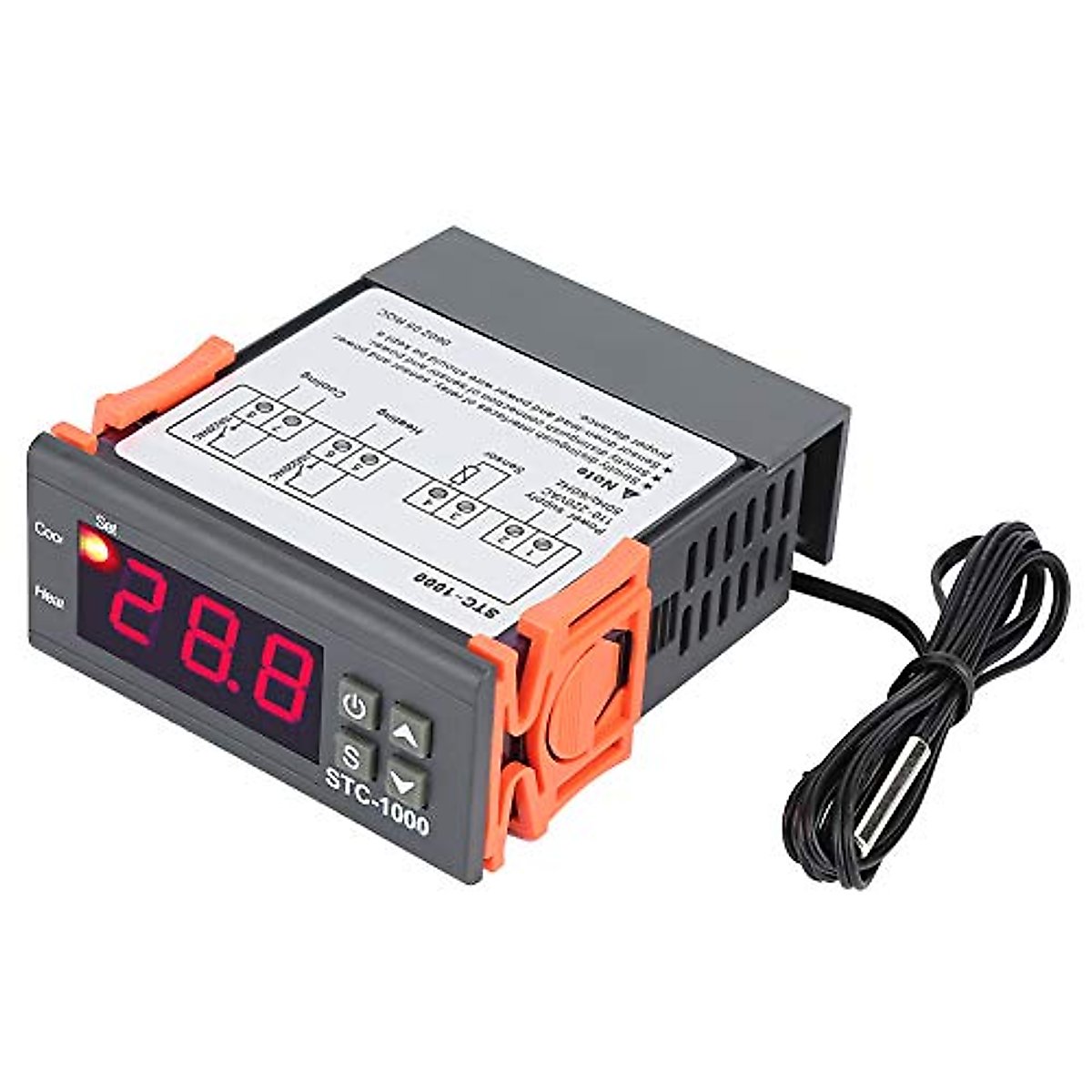 Hilitand STC 1000 Digital Temperature Controller, -50℃-99℃ Alarm Intelligent Thermostat LED with Sensor AC110V-220V