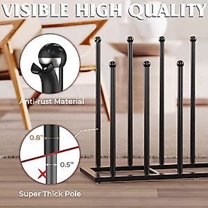 Boot Rack, 19.5 Inches Boot Rack Organizer Tall Boots, Stainless Steel Boot Storage Holder, Free Standing Boot Racks for 6 Pairs Entryway, Closet, Black