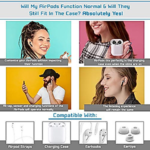 AirPod Skins Protective Wraps - Stylish AirPods Vinyl Sleeves Covers for Protection & Customization - Compatible with Apple Air Pods 1 and 2 - Matte Black Airpod Accessories