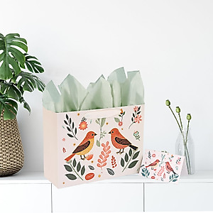 13" Large Gift Bag with Card and Tissue Paper Perfect for Baby Shower Birthday Bridal Showers Anniversary Graduations Party