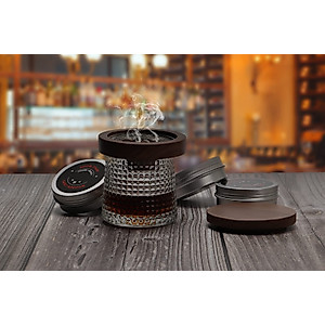 Cocktail Smoker Kit for Whiskey,Drink,Bourbon Smoker Kit with 4 Different Natural Wood Chips Luxury Gift Set Bar Tool for Drinking Dad Husband Men