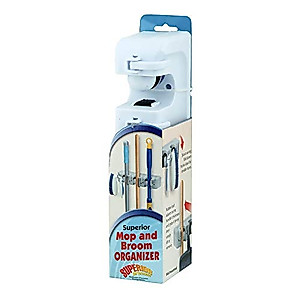 Superio Mop & Broom organizer 3-Slots (White)
