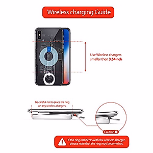 iRing Slide, Made in Korea, Wireless Charging Compatible. Simply Slide The Ring Down to Charge. Includes Hook Mount for Car Cradle or Wall. AAUXX Original Ring Grip Finger Holder Stand (Black)