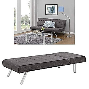 DHP Emily Sectional Sofa Sleeper, Grey