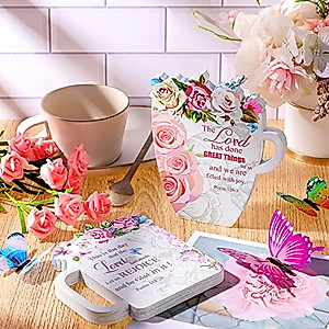 Christian Table Sign God Sign Inspirational Table Decorations Jesus Table Centerpieces Lord Bible Verse Decor Easter Supplies Rejoice Floral Decals Spring Tiered Tray Home Christian Gift Motivational