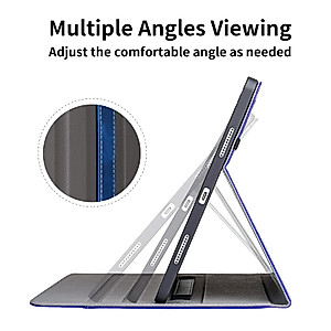 HFcoupe 12.9 inch iPad Case Pro 6th / 5th Generation, iPad Pro Cover with Pencil Holder and Pocket, Multiple Angles Viewing Folio with Auto Sleep/Wake Fits iPad 12.9 Pro 2022/2021, Light Blue