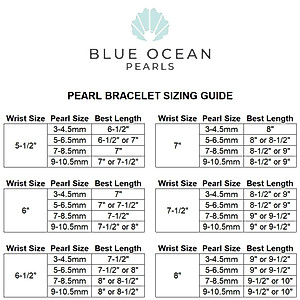 Blue Ocean Pearls .925 Sterling Silver & 6mm-6.5mm AAAA Round White & Pink Freshwater Cultured Pearl Bride & Bridesmaid Stretch Strand Charm Bracelet with Heart Charm - 7" (White)