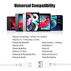 [Apple MFi Certified] iPhone Charger 3 ft 4 Pack, Lightning to USB Cable 3 Foot,Fast iPhone Charging Cables Cord for iPhone 13 Pro Max/12 Mini/11/XR/Xs/X/8/7/6/iPad Pro/Air/Mini-3 Feet White