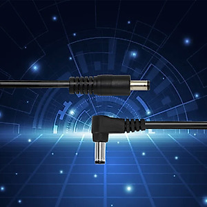 GINTOOYUN Right Angle DC to DC Male Power Cable,22AWG DC 5.5MM x 2.1MM Male to 90 Degree DC Male Plug Patch Wire Adapter Extension Cord for Strip Lihgt,CCTV,Car,Monitors,etc(2 Pcs)