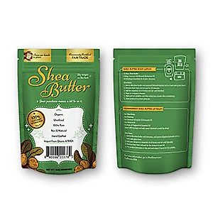 Miibox 100% Raw Unrefined Organic Shea Butter-African Grade A Ivory 1 Pound (16oz)