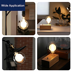 FLSNT G125 Decorative Dimmable Globe LED Edison Bulbs, 2700K Soft White, 7W(40W Equivalent), 400LM, E26 Medium Base, CRI90, Frosted Glass Finishing