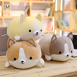 sofipal Corgi Dog Plush Pillow, Soft Shiba Inu Corgi Butt Stuffed Animal Toys Gifts for Bed, Valentine, Kids Birthday, Christmas (Brown, 11.8inch)