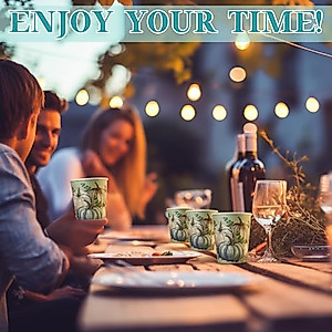 Umigy 100 Pcs 9 oz Fall Disposable Paper Cups Pumpkin Cup Thanksgiving Party Supplies Pumpkin Maple Leaves Cups for Coffee Juice Hot Cold Drink Thanksgiving Decorations(Simple Pumpkin)