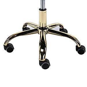 Guyou Pink Velvet Gold Desk Chair with Wheels Armless Upholstered Vanity Chair, Rolling Swivel Small Task Chair Home Desk Chair for Home Office Studio (Dusty Rose Pink)