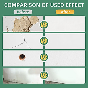 Boncart Spackle Wall Repair Kit, Drywall Repair Kit, 200g Wall Hole Filler, Wall Mending Agent, Wall Putty Hole Repair, Wall Putty with Scraper/Sanding Sponge, Quick Repair for Wall Nail Holes/Crack