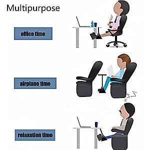 Duzluyzi Premium Airplane Foot Rest, Adjustable Airplane Footrest Hammock with Memory Foam, Black Portable Leg Rest Sling for Flight Bus Train Office School Home