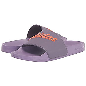 adidas Women's Adilette Shower Slide Sandal, Shadow Violet/Impact Orange/Violet Fusion, 7