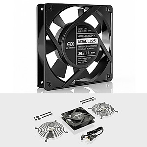 AC Infinity AXIAL 1225, Quiet Muffin Fan, 120V AC 120mm x 25mm Low Speed, UL-Certified for DIY Cooling Ventilation Exhaust Projects