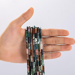 Natural Indian Agate Cylinder Tube Beads 4x13mm 38cm/str Loose Semi Gemstone Stone Beads for Making Bracelets Necklace Earrings