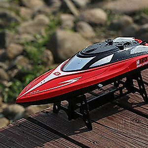 DEERC H120 RC Boat 20+ MPH, Fast Remote Control Boats for Pools and Lakes, 2.4 GHz Racing Boats for Kids & Adults with Rechargeable Battery,Low Battery Alarm,Capsize Recovery,Gifts for Boys Girls