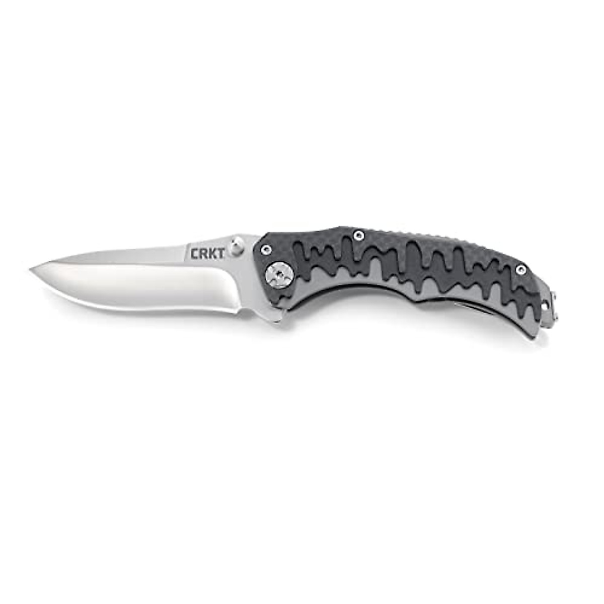 CRKT Drip Tighe EDC Folding Pocket Knife: Assisted Opening Everyday Carry, Satin Blade, Thumb Stud, Liner Lock, G10 Handle with Carbon Fiber Overlays, Pocket Clip 1190