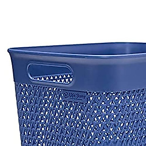 Life Story 16 Quart Lightweight Heavy Duty Woven Trendy Storage Organizer Holder Bin Basket w/Built In Handles for Household Storage, Blue (6 Pack)