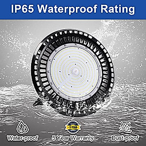 480V 240W UFO LED High Bay Light,38400LM(160lm/w) 5000K Commercial Bay Lighting(1000W MH/HPS Equiv),1-10V Dimmable LED Warehouse Workshop Light with 5' Cable,277-480V AC IP65 DLC & ETL Certified