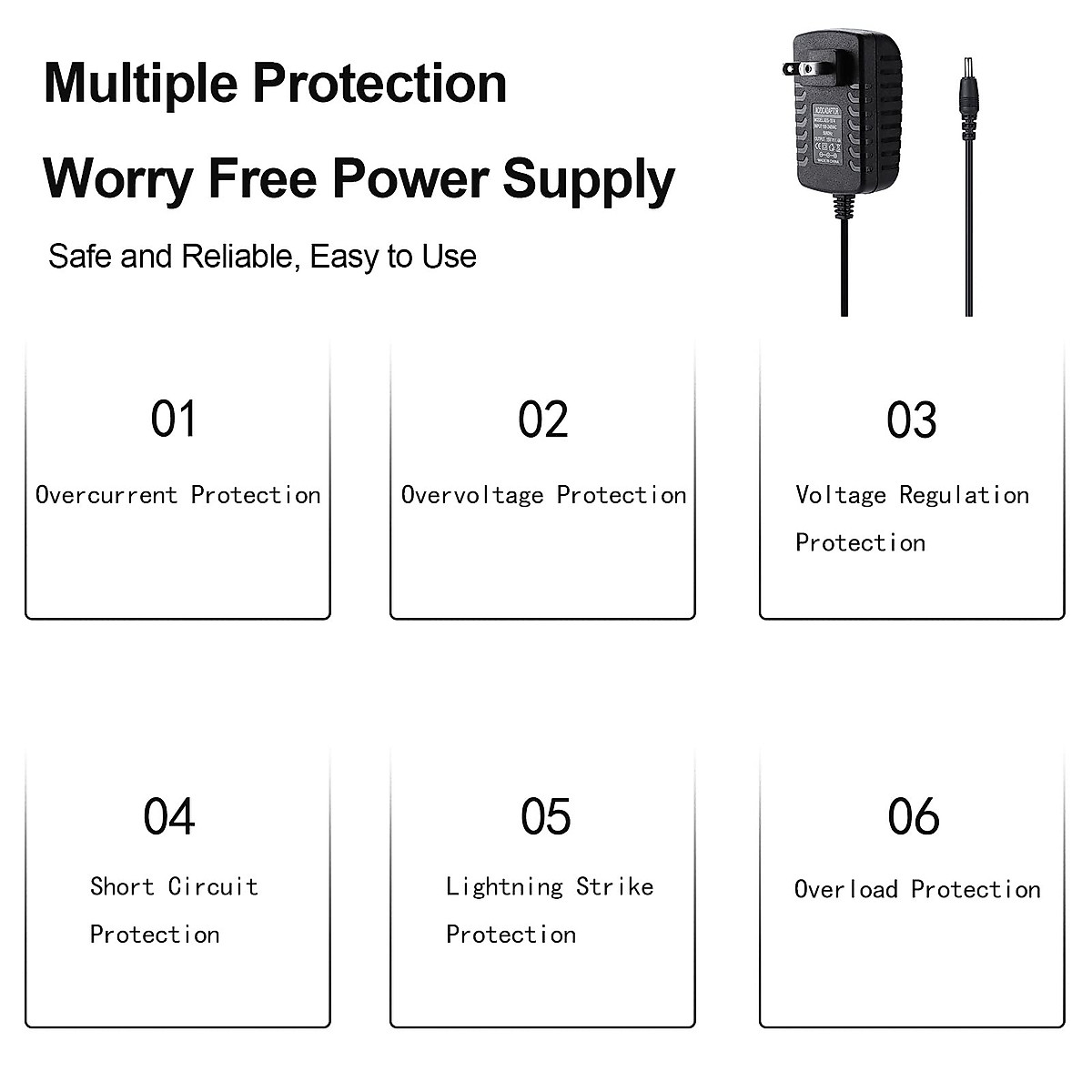 Eboxer 21W 15V 1.4A AC/DC Power Adapter, 6.7FT Cord Power Supply Charger Adapter, Electronic Accessory Replacement Part (US Plug)