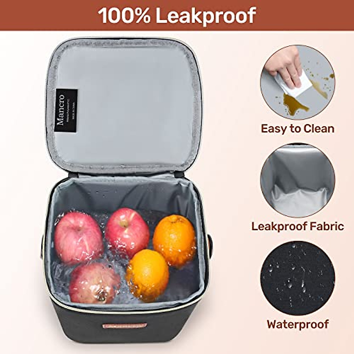 Breastmilk Cooler Bag with Ice Pack, Mancro Baby Bottle Bag Fits 4 Baby Bottles Up to 9 Ounce, Insulated Bottle Bag for Nursing Mom Daycare Travel, Breast Milk Cooler on The go with Strap, Black