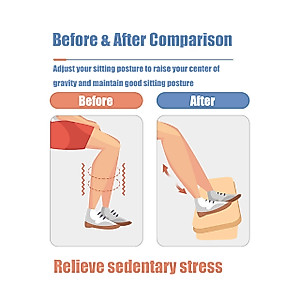 Wooden Under Desk Footrest, Foot Stool Under Desk, Ergonomic Foot Nursing Stool, Office Nonslip Wooden Step Stool Foot Rest, Portable Slanted Foot Rest Stool for Home Office Kitchen Bedroom