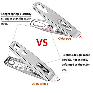 VIPbuy 60 PCS Strong Stainless Steel Clothes Pins Metal Laundry Clips with Storage Box for Clothes Sock Food Sealing Photos