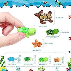 40 Pcs Miniature Turtle Figurines Resin Mini Turtle Statue Tiny Sea Turtles Fairy Accessories for Ocean Animal Landscape DIY Cupcake Cake Toppers Home Garden Terrarium Birthday Party Decorations