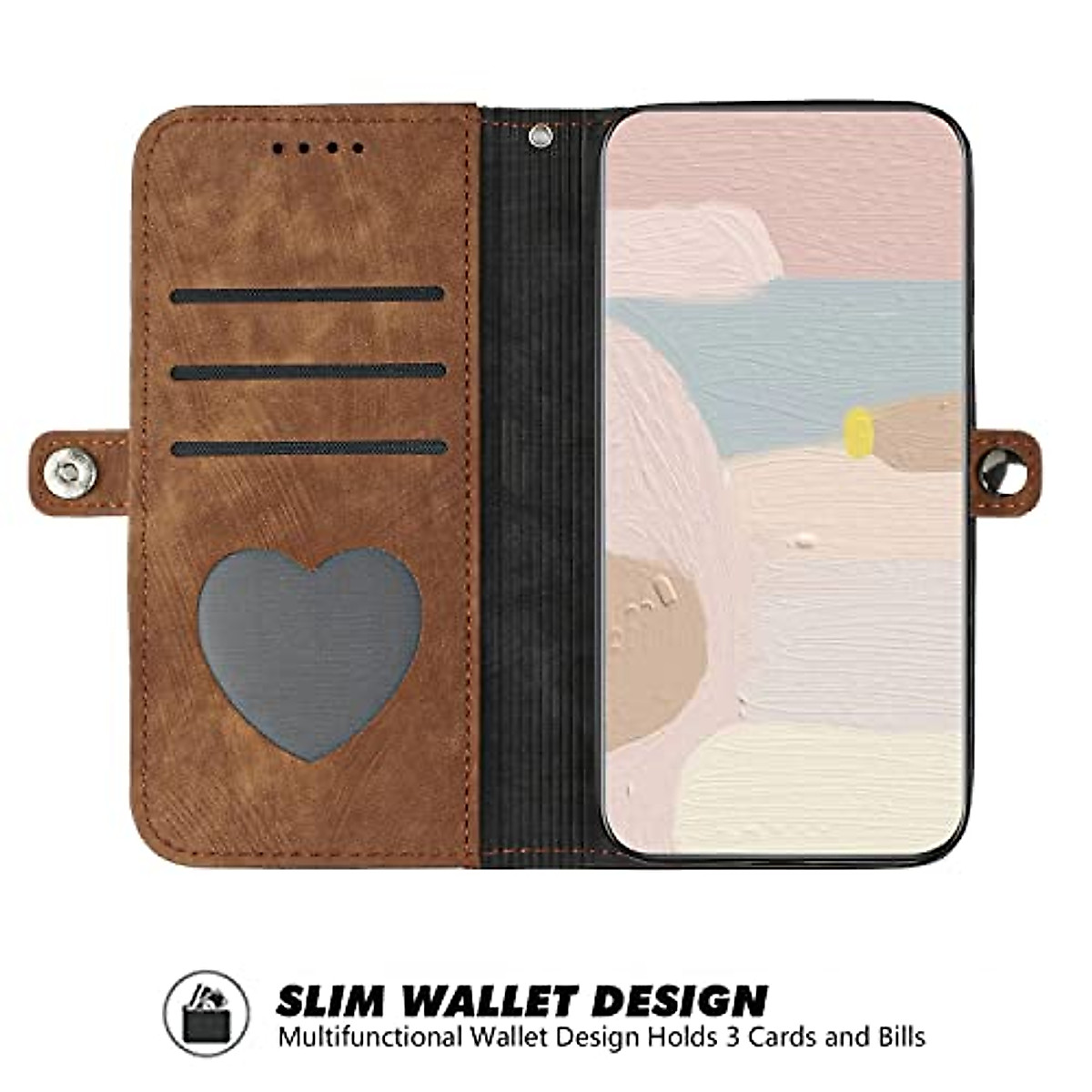 ONV Wallet Case Compatible with Samsung Galaxy S9 Plus - Solid Color Clasp Flip Case Wrist Strap Card Holder Magnet Leather + Inner Shell Flip Stand Cover for Samsung Galaxy S9 Plus [YX] -Brown