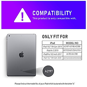Phixnozar Keyboard Case for iPad 9th Generation (10.2 2021) / 8th (10.2 inch 2020) /7th (10.2 2019) / iPad Air 3rd Generation 10.5 2019/iPad Pro 10.5 2017– Stable Touchpad Function