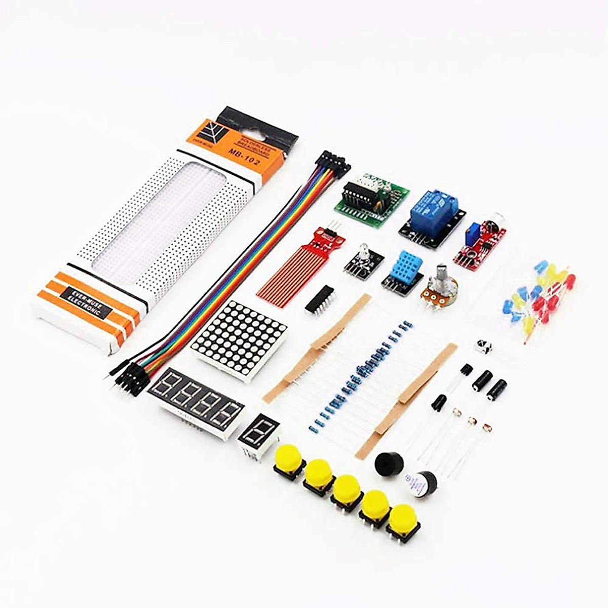 Treedix Basic Starter Kit Multi-Function Shield Learning Ultimate Starter Kit Compatible with Arduino IDE UNO R3 MEGA Nano Kit for Starter