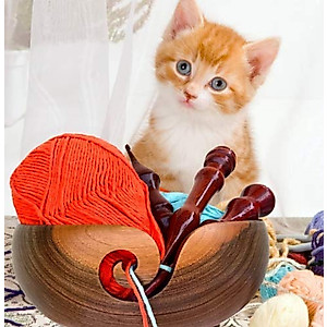 Wooden Yarn Bowl, Knitting Bowl, Yarn Ball Holder, Handmade from Walnut, Knitting and Crochet Yarn Holder, Skein Holder, Extra Large