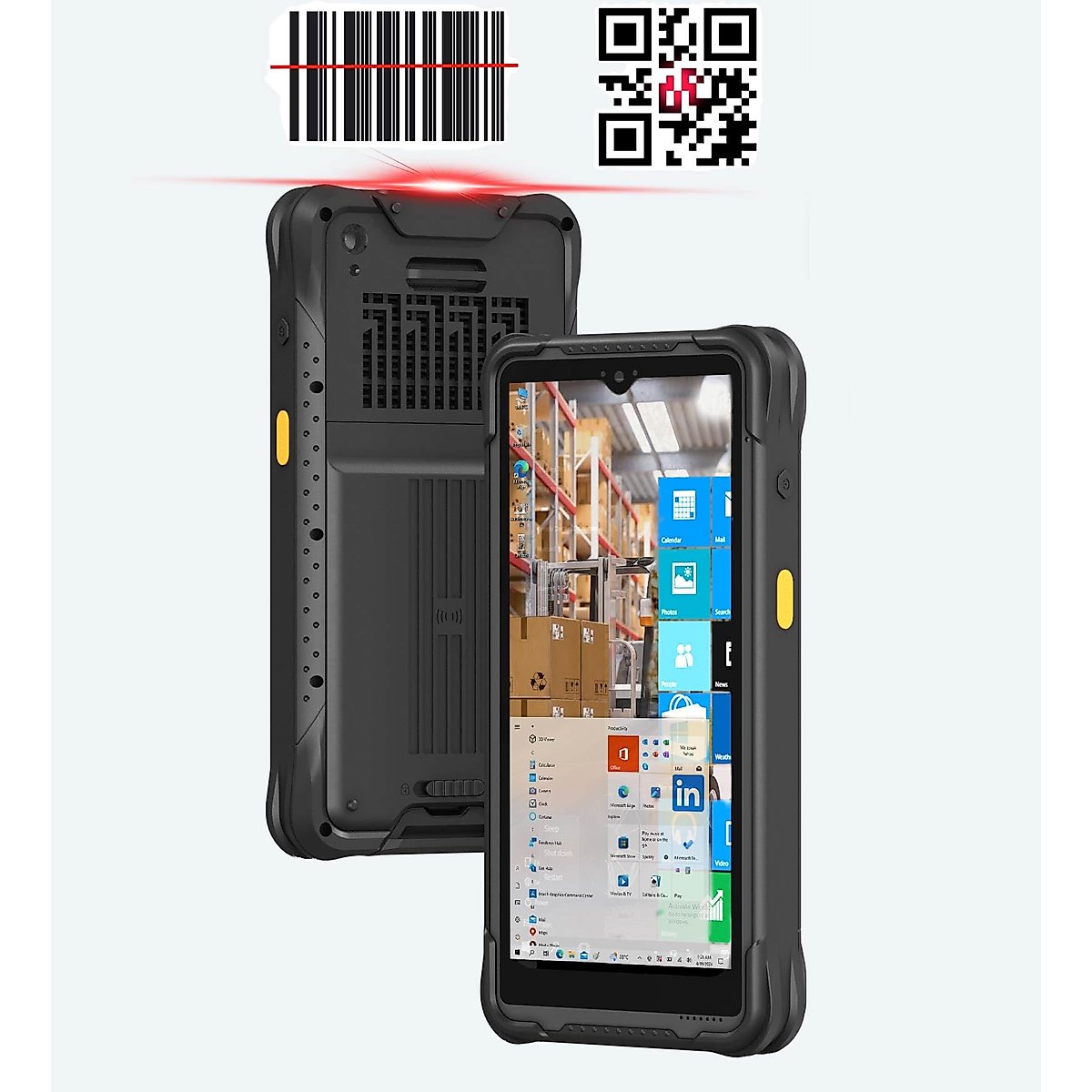 Bix 6.5-inch Rugged Windows 11 IOT Handheld QR Code Barcode Scanner,8GB RAM/128GB ROM Handheld Terminal PC,Long-Lasting Battery,IP67 Waterproof Windows Handheld PDA for Warehouse Inventory Management