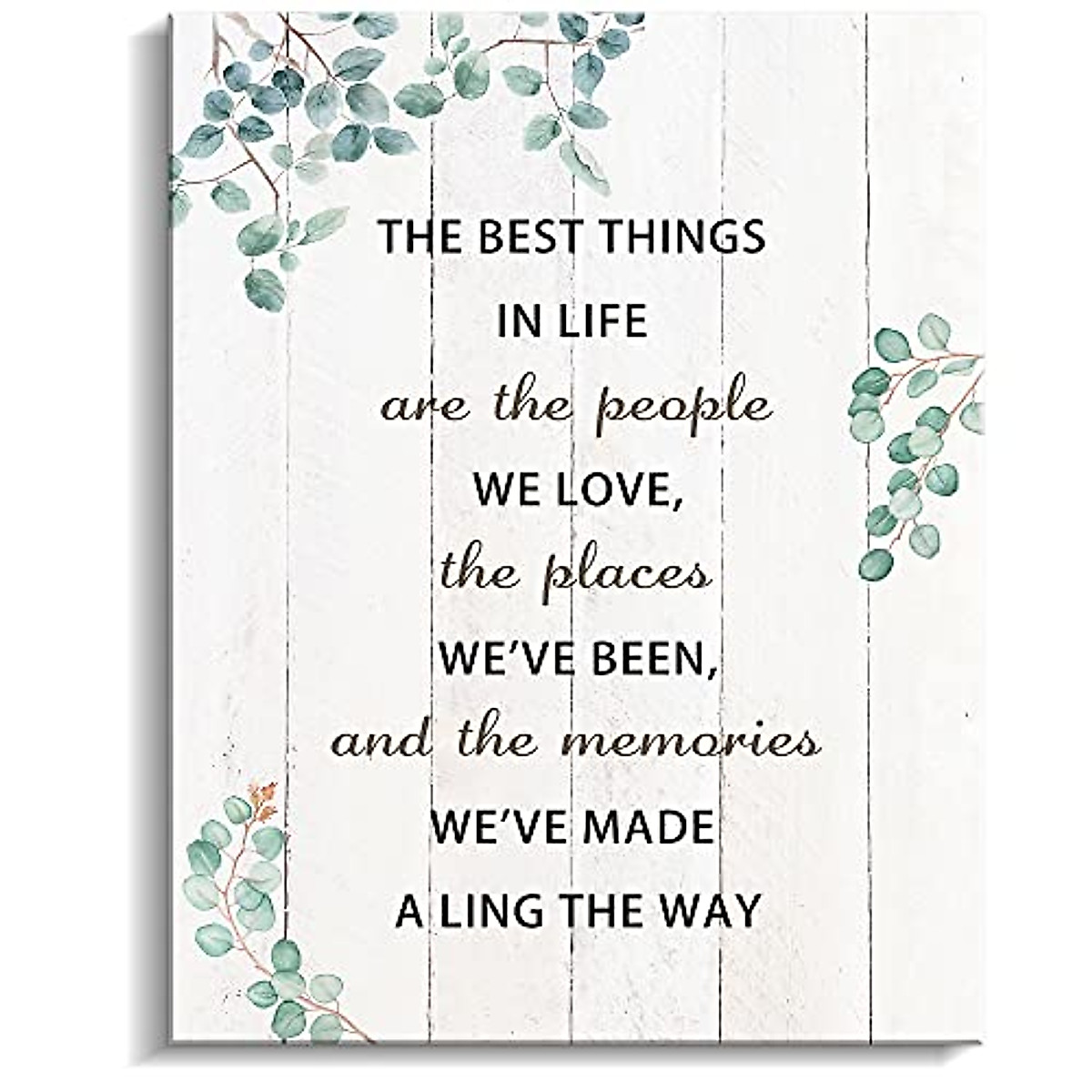 Kas Home Farmhouse Wall Decor, Inspirational Family Canvas Rustic Wall Art Sign Painting Home Decor for Bedroom Living Room Kitchen Framed Ready to Hang (10.6x13.7 inch, White - Things)