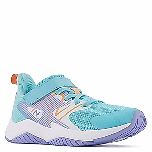 New Balance Kid's Rave Run V2 Hook and Loop Running Shoe, Surf/Peach Glaze/Magic Hour, 3 Wide Infant