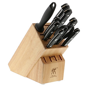 HENCKELS Zwilling gourmet 10-pc knife block set, 3.15 Pound, Black/Stainless Steel (36131-005)