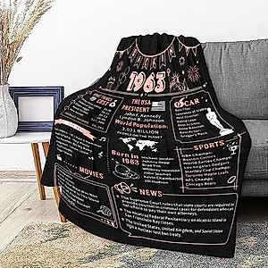 AYPUG 60th Birthday Gifts for Women - 50"x60" Throw Blanket 60th Birthday Decorations for Girl, 60th Birthday Gift Ideas, Back in 1963 Throw Blanket Grandma/Mom Birthday Gifts (Back in 1963)