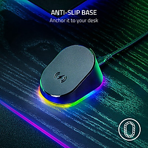 Razer Mouse Dock Pro with Wireless Charging Puck: Magnetic Wireless Charging - Integrated HyperPolling 8K Hz Transceiver - Anti-Slip Base - Chroma RGB Lighting - Classic Black