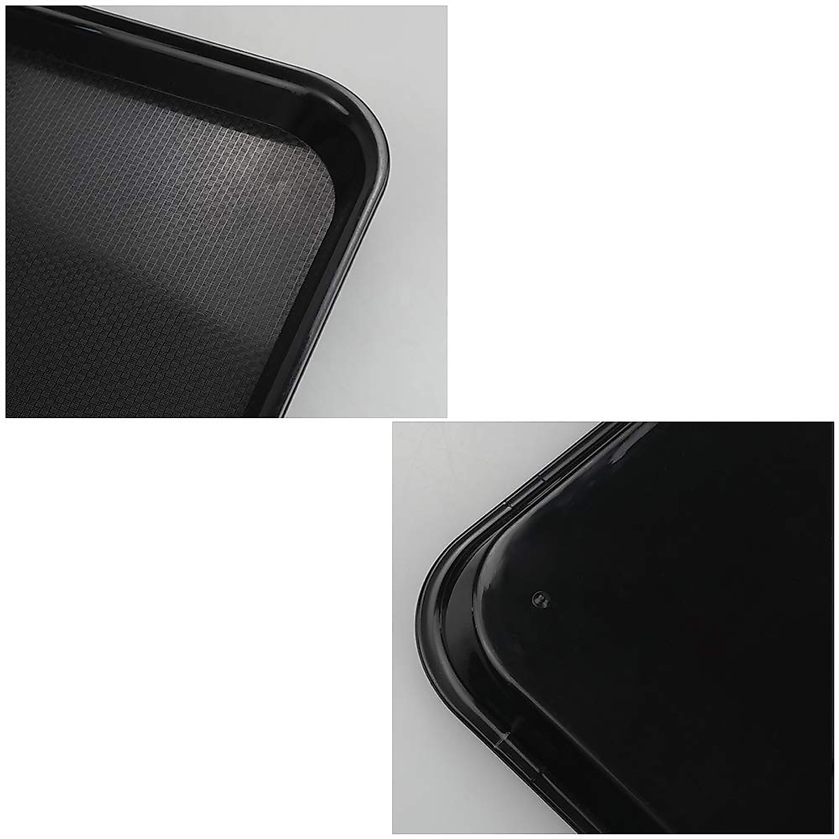 Teyyvn Black 4-Pack Plastic Fast Food Serving Tray, 17.25" x 13.35"