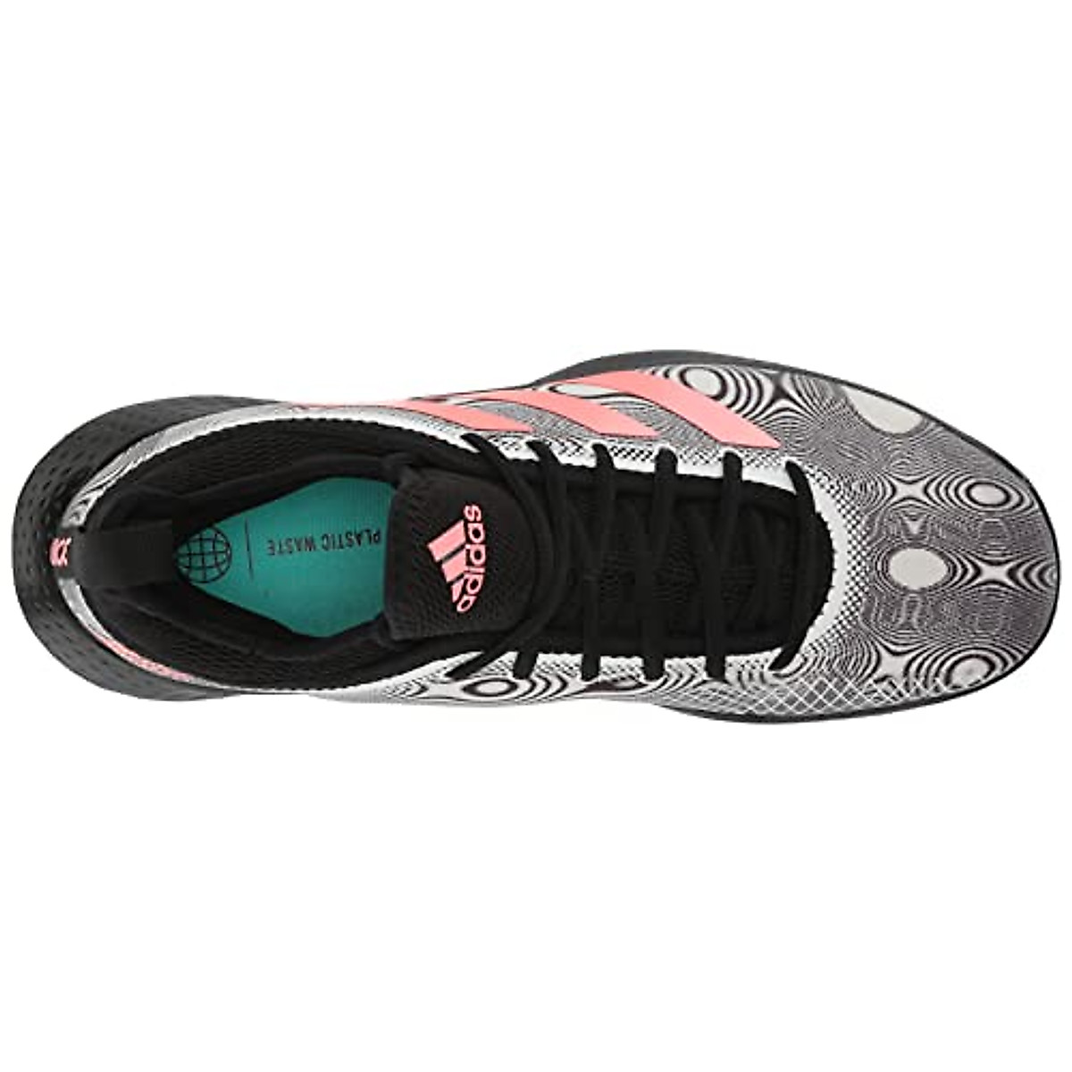 adidas Men's Defiant Generation Tennis Shoe, White/Acid Red/Silver Metallic, 10